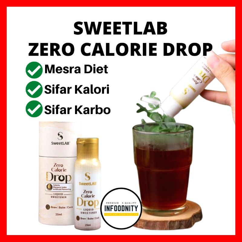 Sweetlab Zero Calorie Drop Liquid Sweetener (25ml) Pengganti Gula Cair ...
