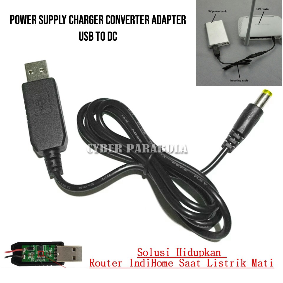 USB Step Up Cable 5v to 12v DC Power Supply Charger Converter Adapter ...