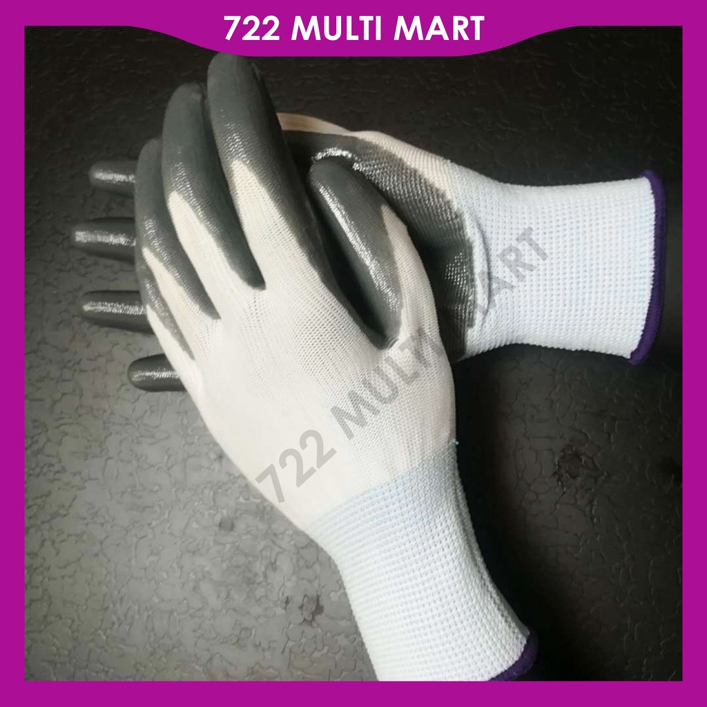 Rubber Coated Gloves Half Rubber Coated Glove Sarung tangan bersalut ...