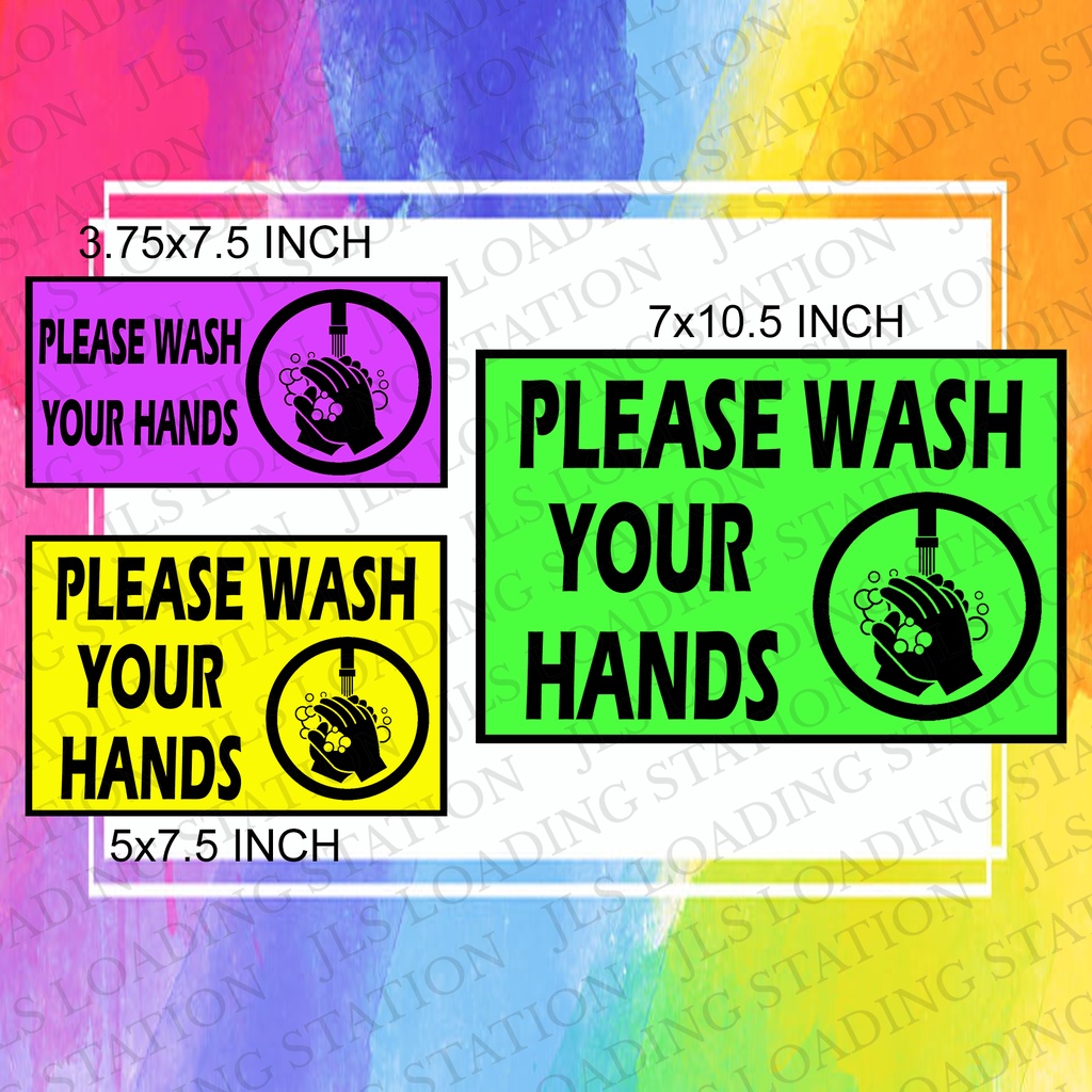 PLEASE WASH YOUR HANDS (LAMINATED/PVC) SIGNAGE | Shopee Malaysia