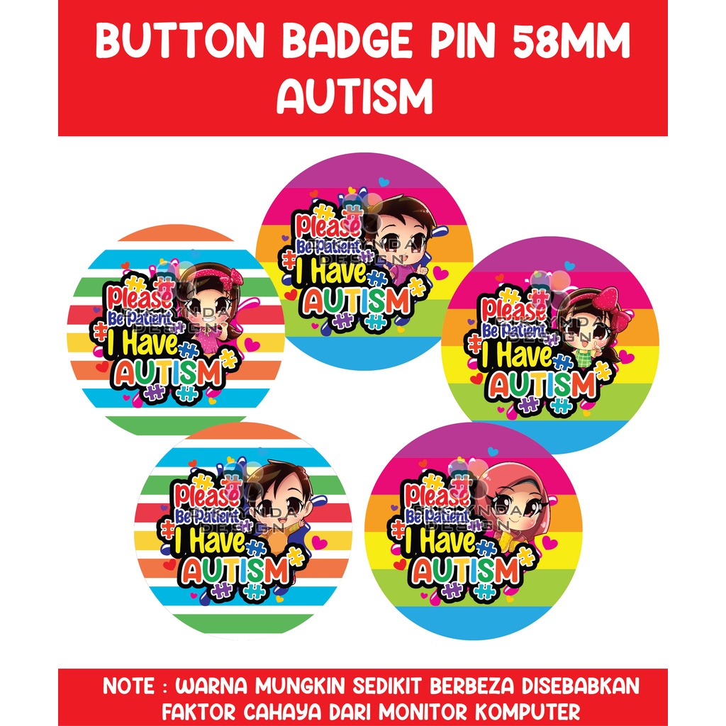 PRE-ORDER - BUTTON BADGE SAFETY PIN - AUTISM KID | Shopee Malaysia
