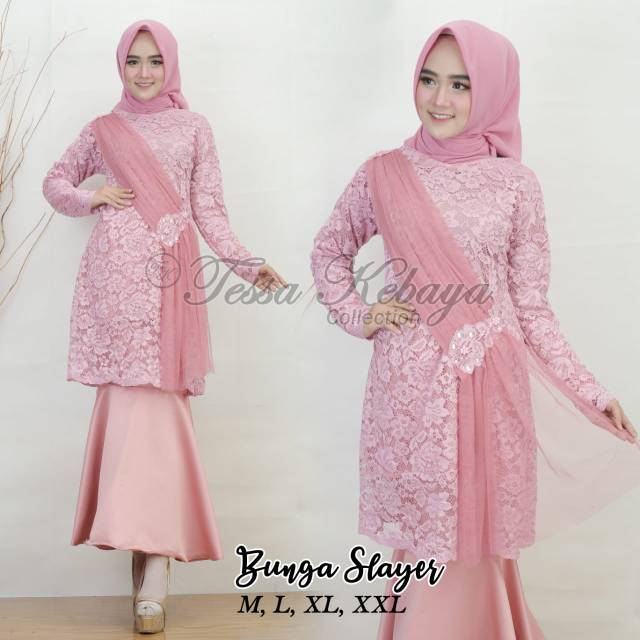 Realpict !!! set kebaya flower selayer boss bhn brukat combi tille ...