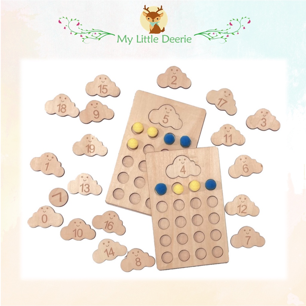 Wooden Mini Number Counting Board Early Learning Educational Montessori ...