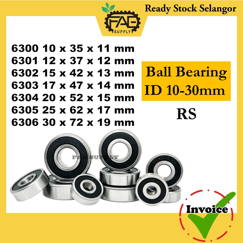 Ball Bearing 6300 6301 6302 6303 6304 6305 6306 6307 ZZ Metal Shield RS Rubber Shield | Shopee ...