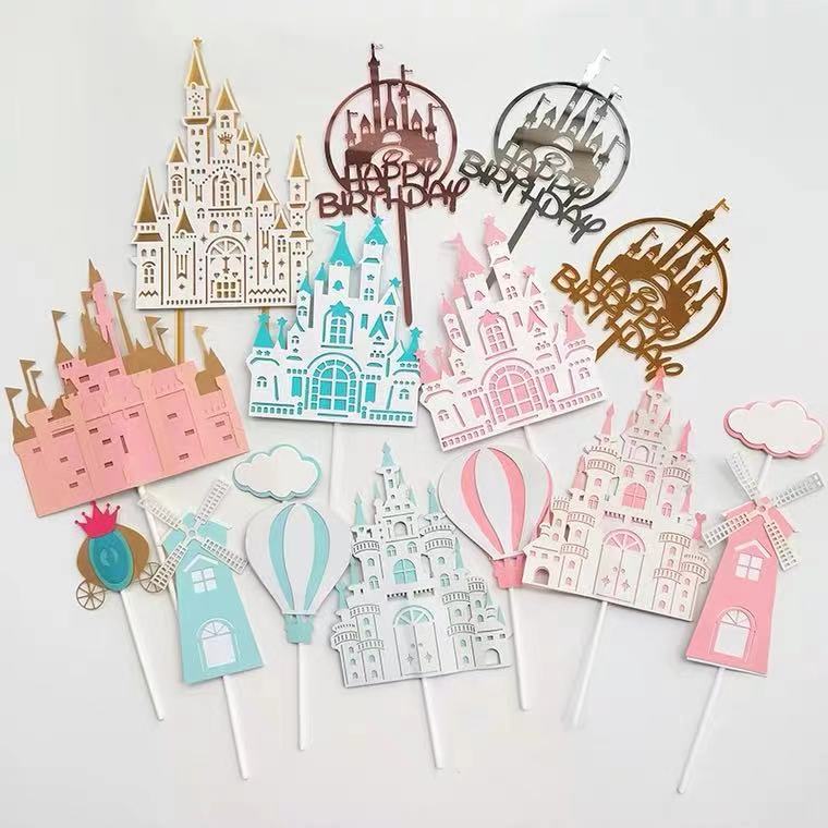 Princess Castle Cake Topper Decoration Romantic Castle Party Cake ...