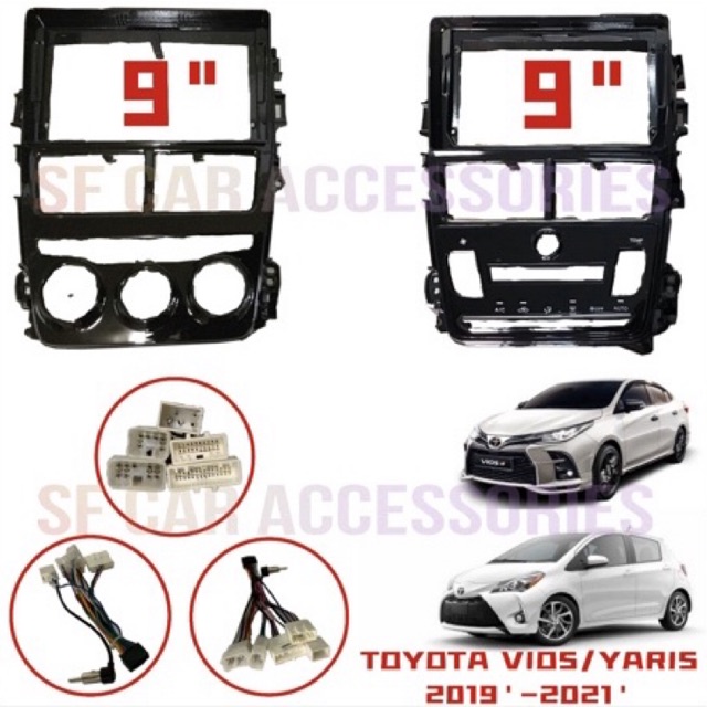 9” Inch Android Player Casing Toyota Vios/Yaris Uv black Manual Aircond ...