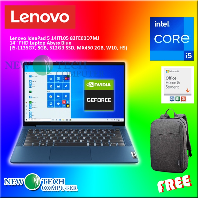 LAPTOP Lenovo IdeaPad 5 14ITL05 82FE00D7MJ Abyss Blue ( i5-1135G7, 8GB ...