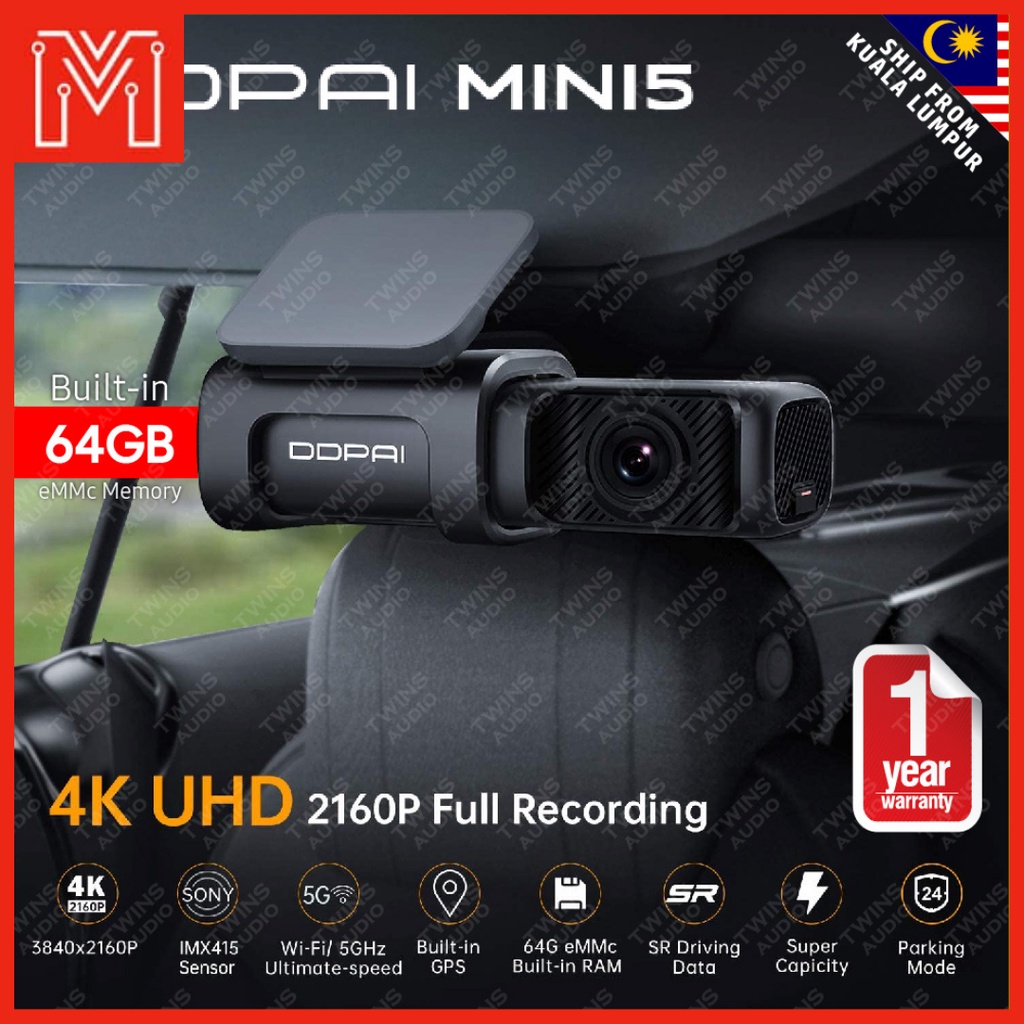 DDPAI Mini5 4K Dash Cam 2160P, 4K UHD Dash Cam Recorder Built in 5G WiFi GPS Night Vision 64G ...