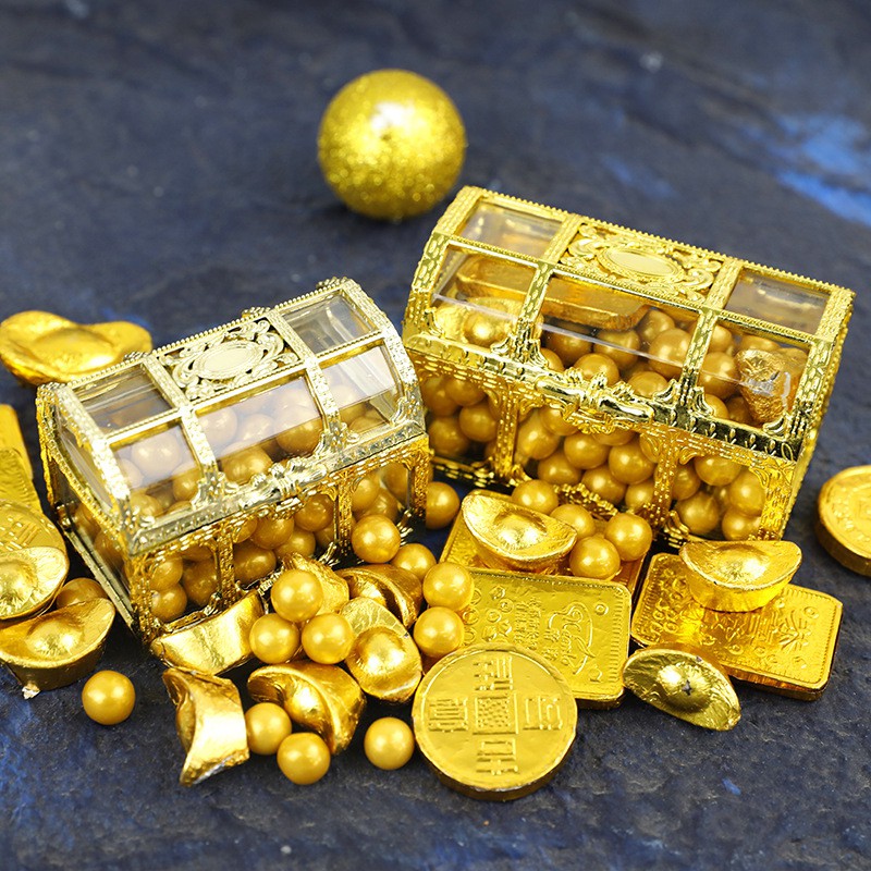 【𝐑𝐞𝐚𝐝𝐲 𝐒𝐭𝐨𝐜𝐤】Gold Storage Box Money Cake Decor 创意土豪金盒子金色百宝箱生日蛋糕装扮 ...