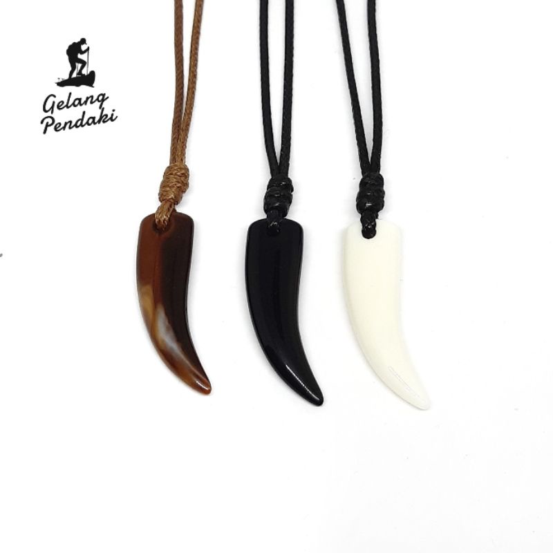 Melamine Fang Necklace for Men and Women. Melamine Pendulum Rope ...