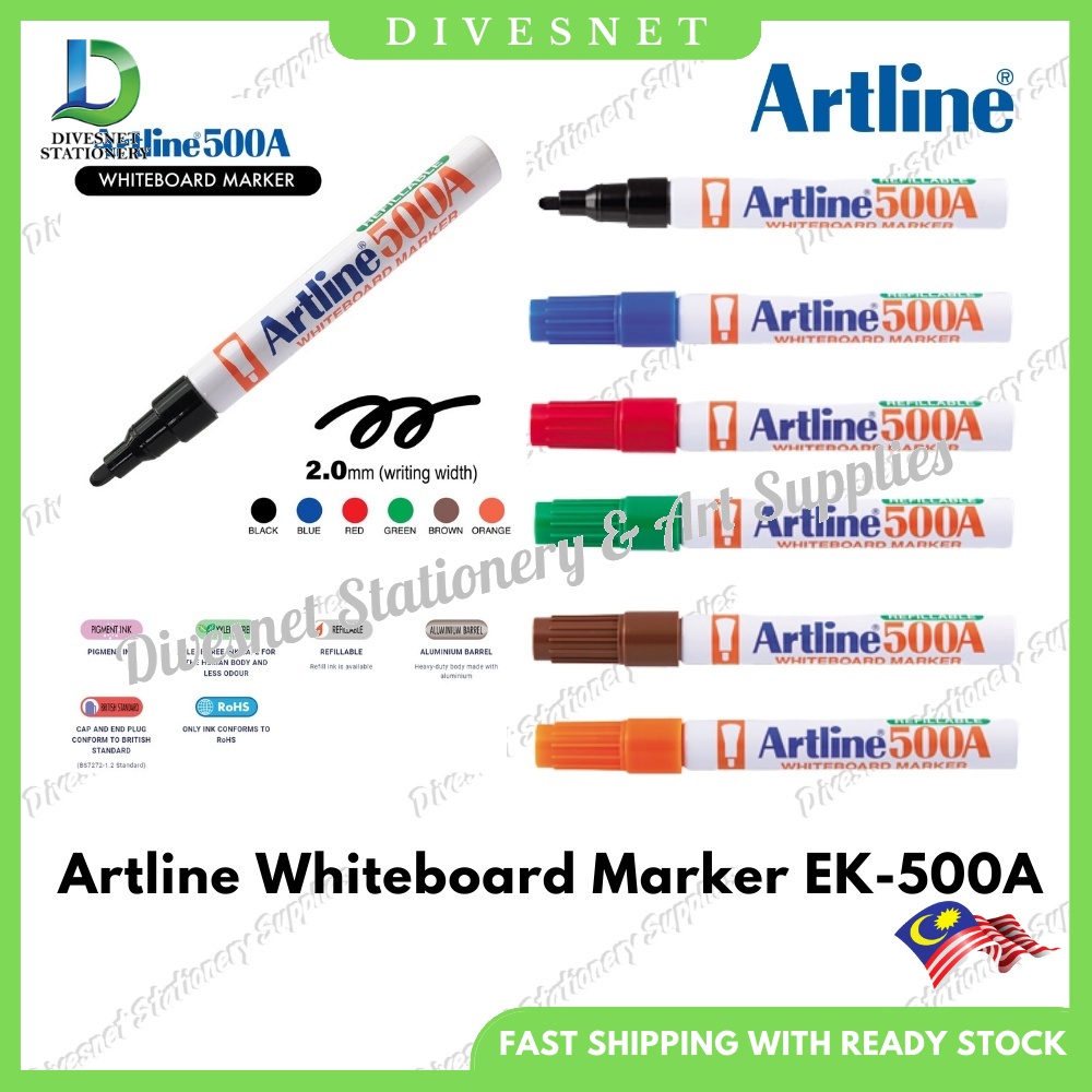 Artline Whiteboard Marker Pen EK-500A Pen Marker Papan Putih Artline ...