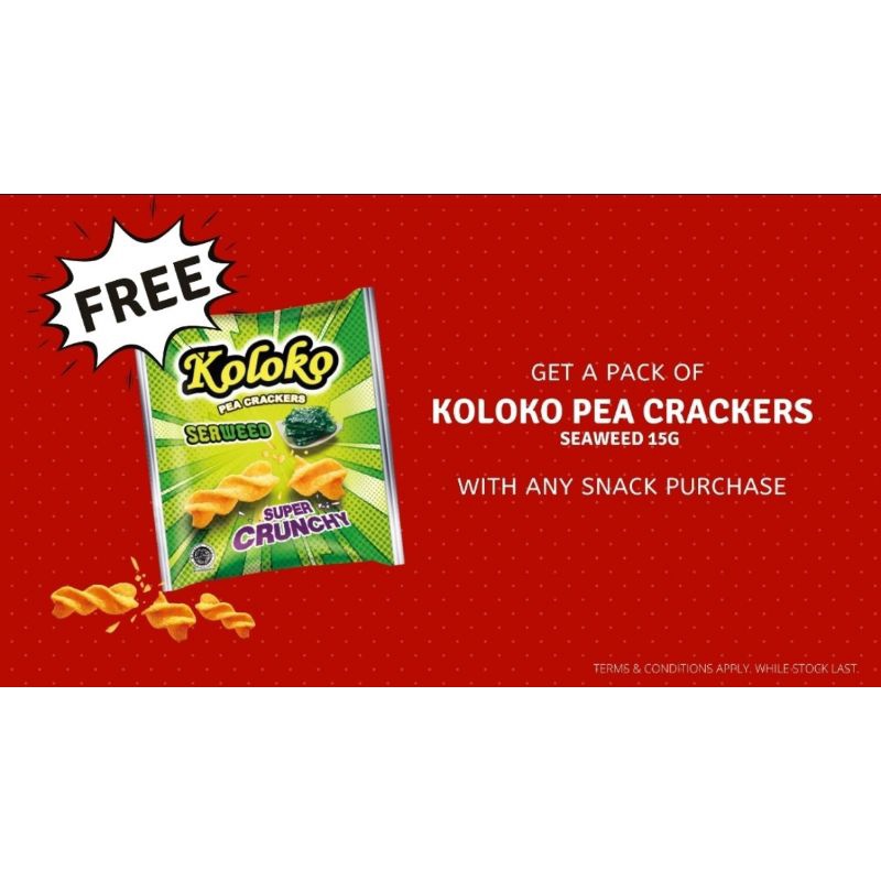 [Free Gift] Koloko Taiwan Snack Pea Seaweed Crackers 15g | Shopee Malaysia
