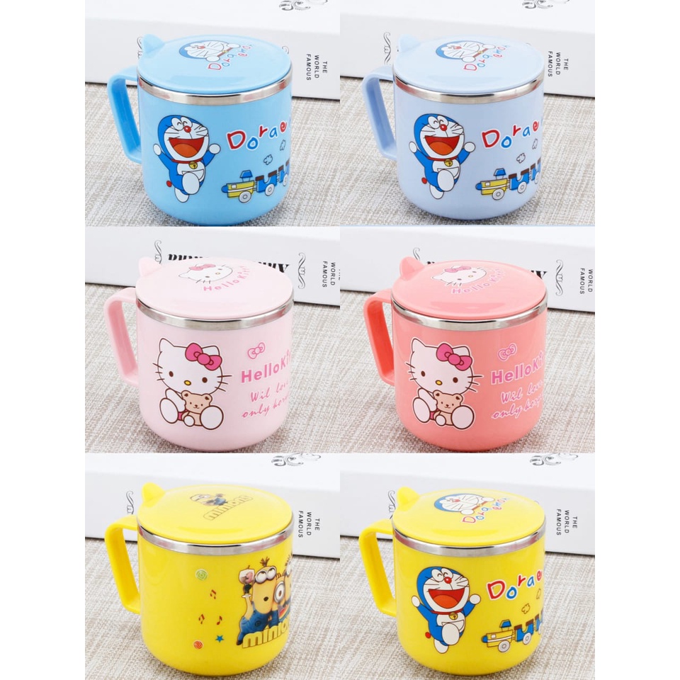 Mug Kids Cup 304 Stainless Steel Anti-Hot Cup Children Mug Cawan ...