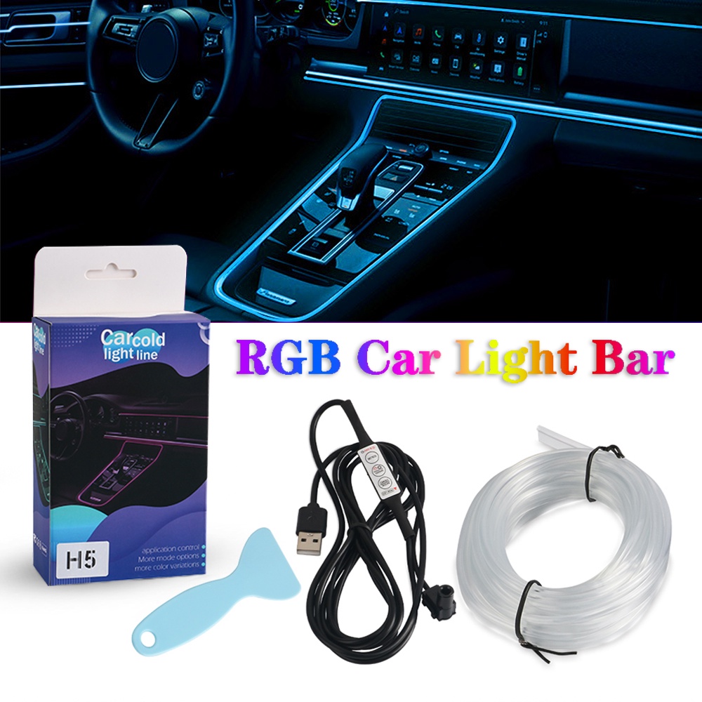 R RGB LED Neon Light Bar Car Ambient Waterproof Flexible DIY Multi-Mode ...