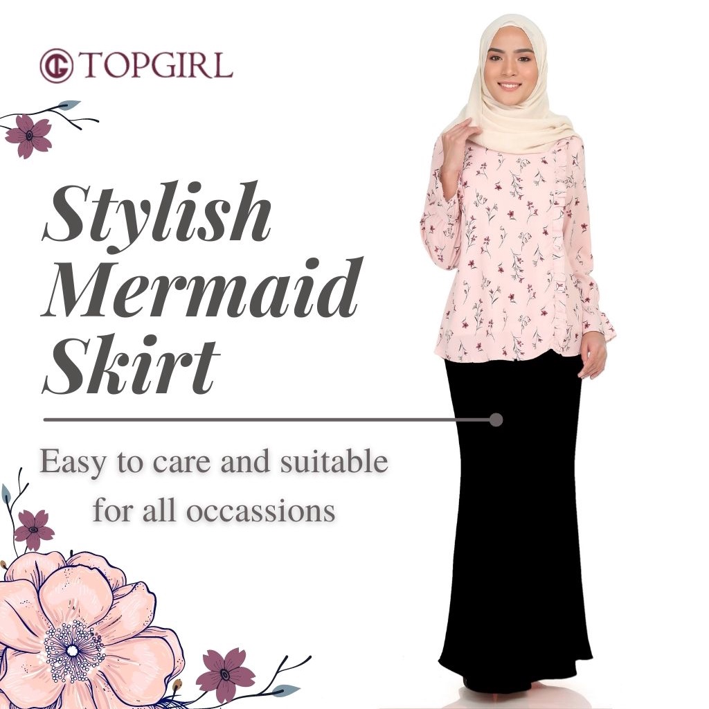 TOPGIRL Premium Skirt Duyung / Mermaid Skirt / Kain Duyung / Woman Maxi ...