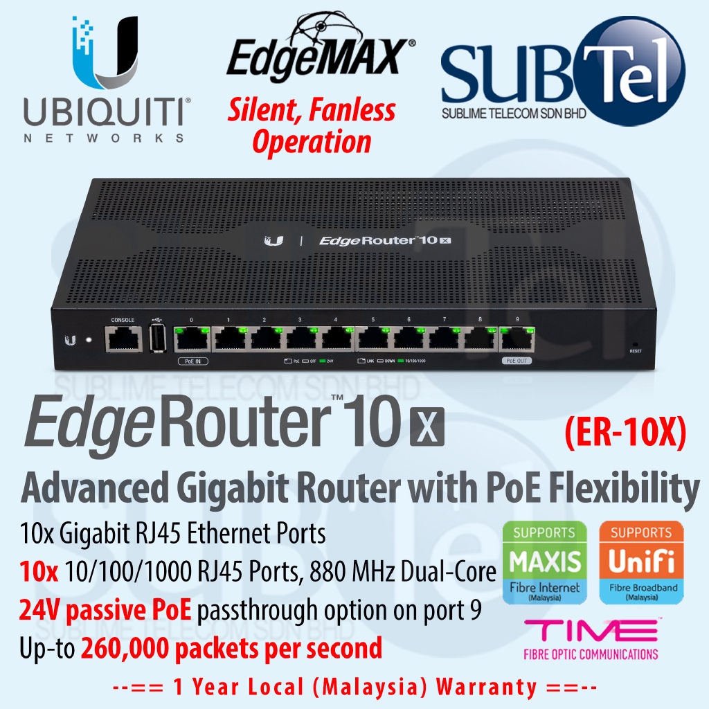 Ubiquiti ER-10X EdgeRouter 10X - 10 port Gigabit Router with IPSec VPN ...