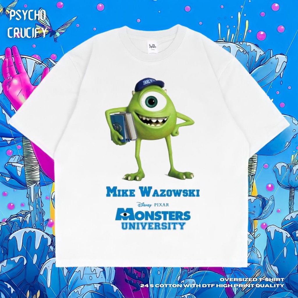 Psycho Crucify "Mike Wazowski" Oversized T-Shirt | White | Monsters INC ...