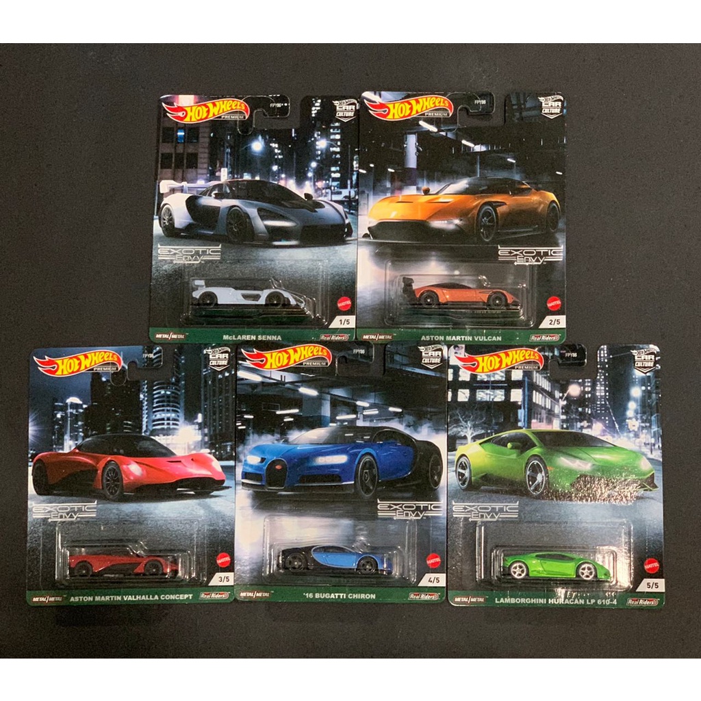 Hot Wheels Car Culture Exotic Envy Premium Card(McLaren Senna, Aston ...