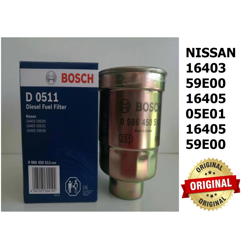 BOSCH FUEL FILTER NAVARA 2.5 PICKUP DCI 4X4 0986450511/D0511 | Shopee ...