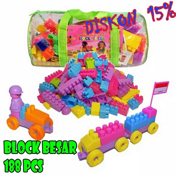 Lego Kids Toys BLOCK Stacking Big BLOCK Stacking Blocks 188pcs | Shopee ...
