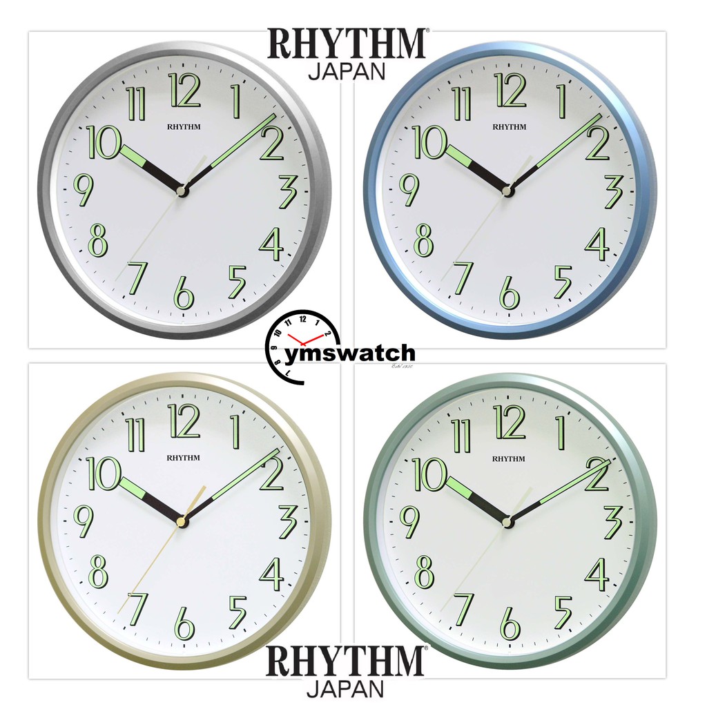 Rhythm Luminous Wall Clock CMG727NR Jam Dinding Japan Movement | Shopee ...