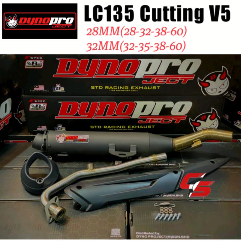 Dynopro Exhaust STD Racing LC135 V1 V2 V3 V4 V5 V6 V7 V8 Cutting V5 & Cutting Y15ZR 28mm 32mm ...
