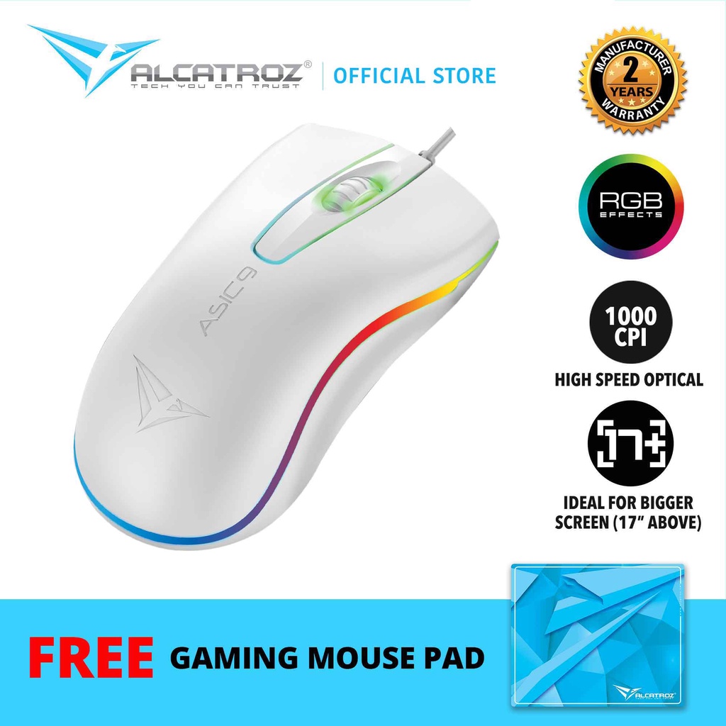 Alcatroz Asic 9 RGB Hi-Definition USB Wired Mouse | Free MouseMat ...