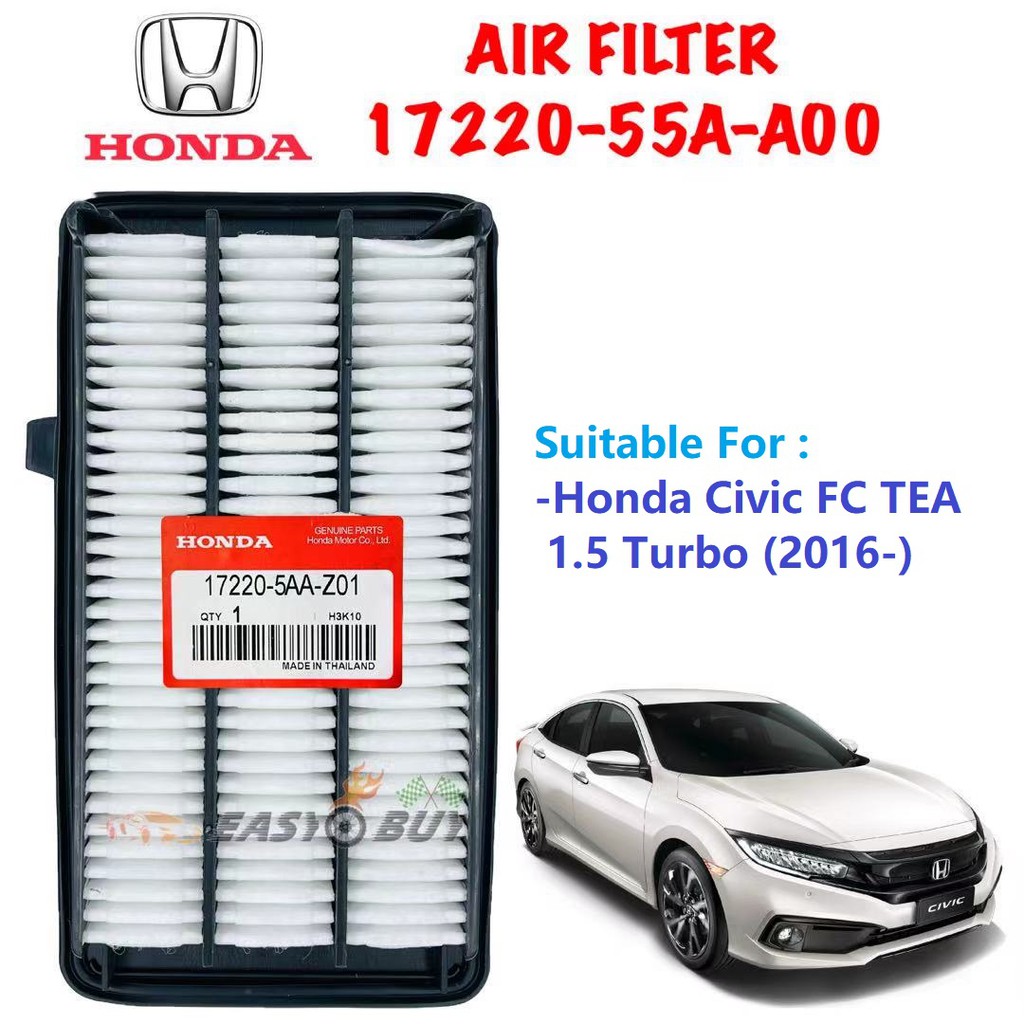 HONDA Engine Air Filter 17220-5AA-A00 Honda Civic FC TEA 1.5 2016 ...
