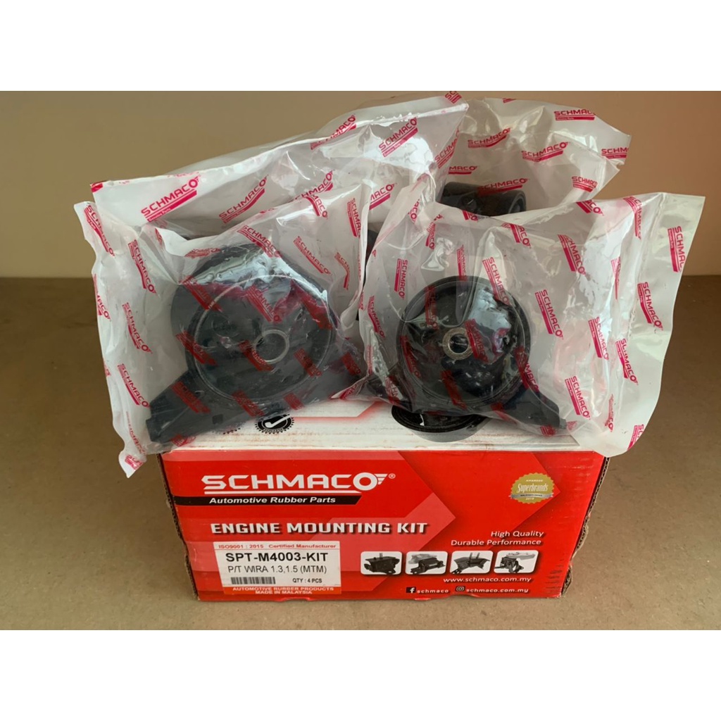 PROTON WIRA 1.3/1.5 ENGINE MOUTING KIT SET AUTO/MANUAL SCHMACO | Shopee ...