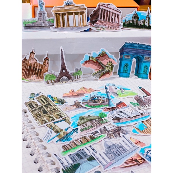 Famous Place Stickers 40 pieces (Famous location Stickers) | Shopee ...