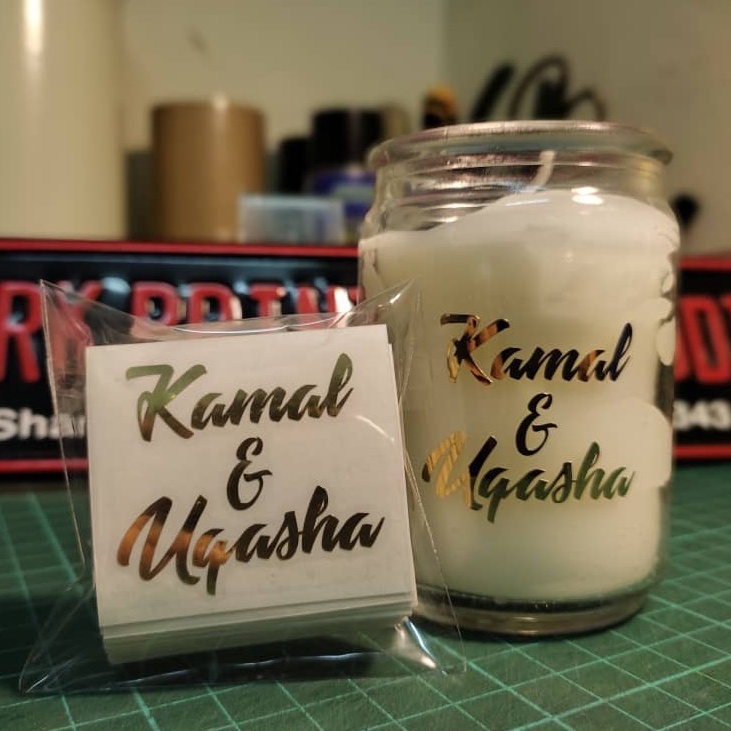 Sticker Nama untuk Thermos / Mug / Smartphone / Basikal / Motor ...