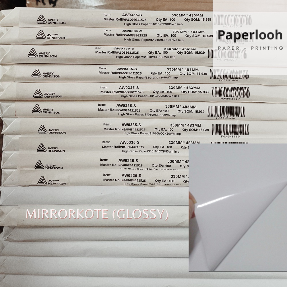 100pcs Mirrorkote Glossy/White Simili Matte Sticker Avery Dennison ...