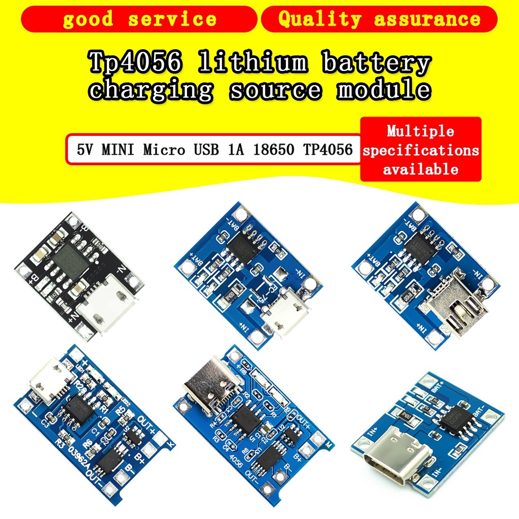 TP4056 1A 5V type-c Micro USB 1A 18650 Lithium Battery Charging Board ...