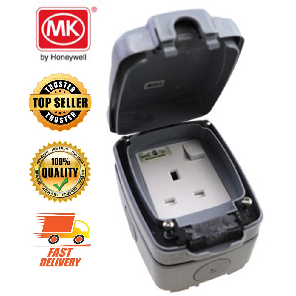 MK 86486 13A Weatherproof Switch Socket (Grey & White)(IP66) | Shopee ...