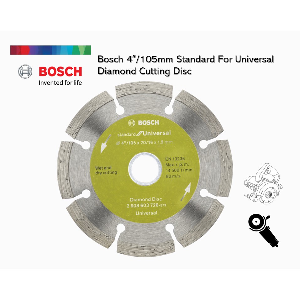Original Bosch 4" (105mm) Universal Diamond Cutting Disc For cement ...