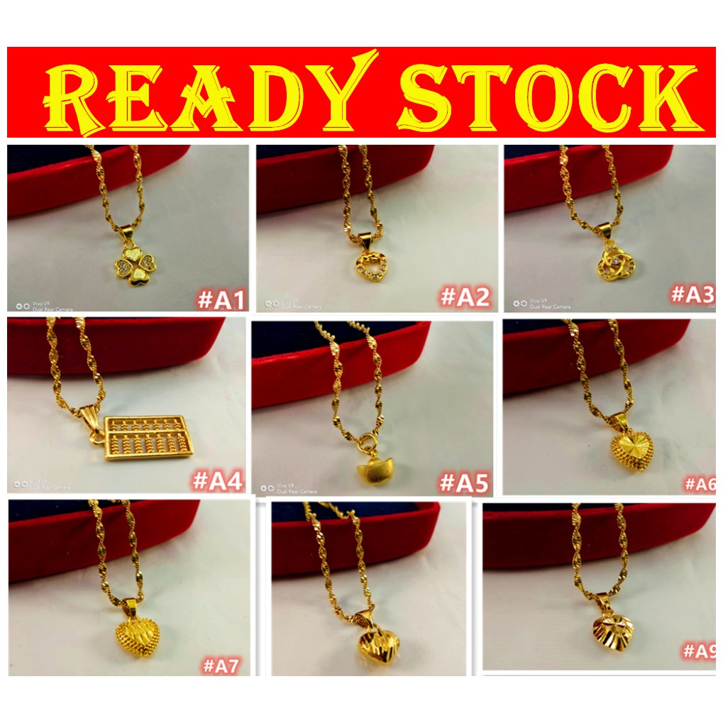 BA1-BA10 Emas Korea Necklace Set Necklace for Women Rantai Leher + Loket Rantai Combo 韩国金 韩国镀金 ...