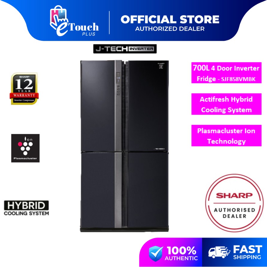 Sharp (700 L) 4 Door Side By Side Inverter Plasmacluster Fridge ...