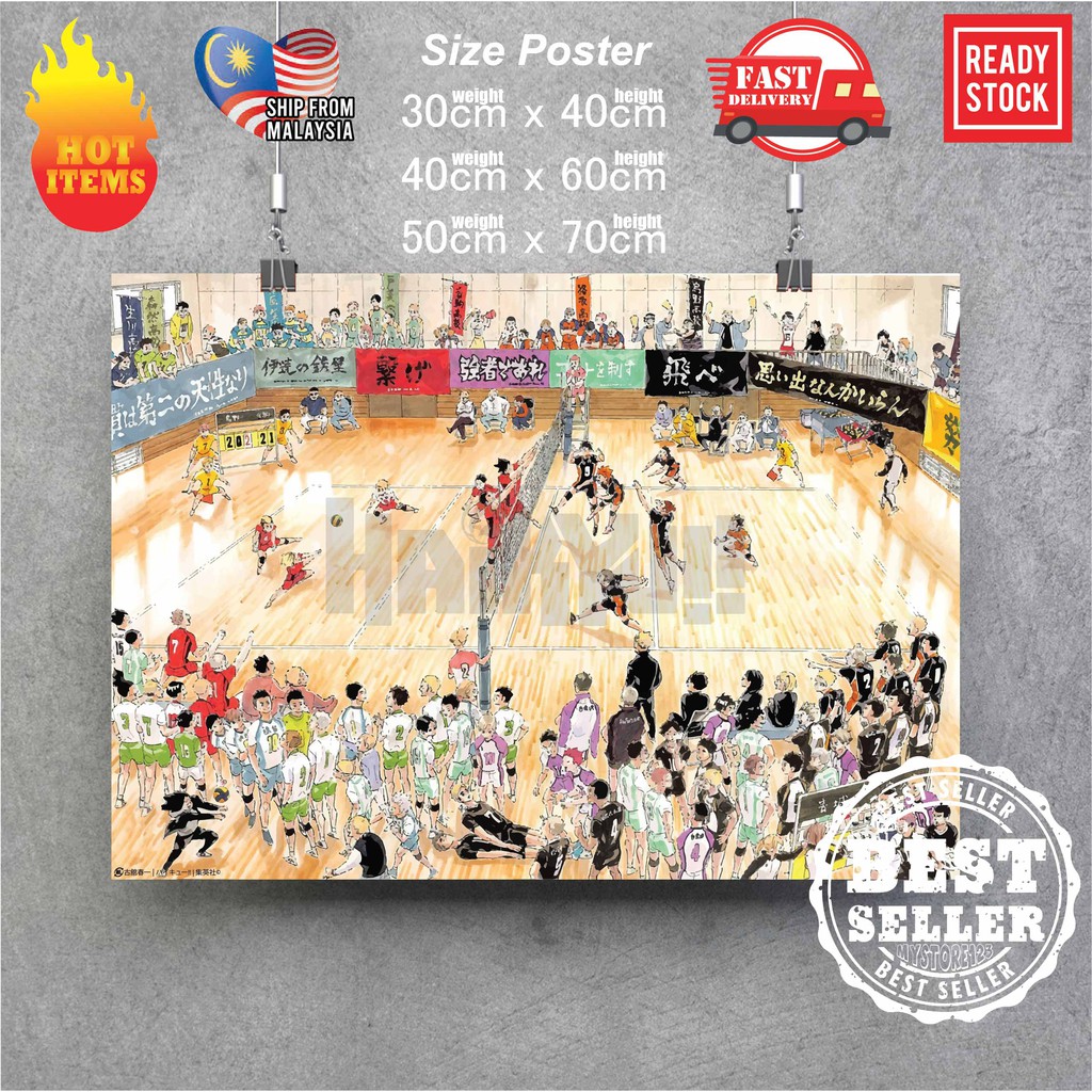 [EADY STOCK] Haikyuu!! poster Hinata Shoyo kageyama tobio poster ...