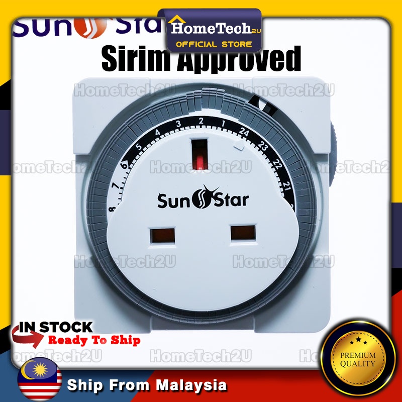 Sunstar Timer Plug 13A 24 Hours Analog Plug In Timer Switch (🛡️𝐒𝐢𝐫𝐢𝐦 𝐀𝐩𝐩𝐫𝐨𝐯𝐞𝐝) | Shopee Malaysia