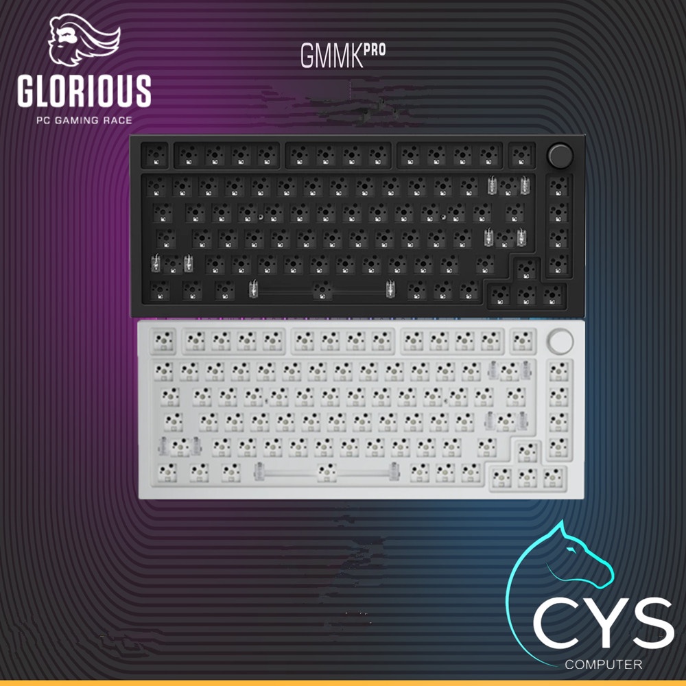 GLORIOUS PC GAMING RACE GMMK PRO 75% RGB TKL BAREBONE KEYBOARD (BLACK ...