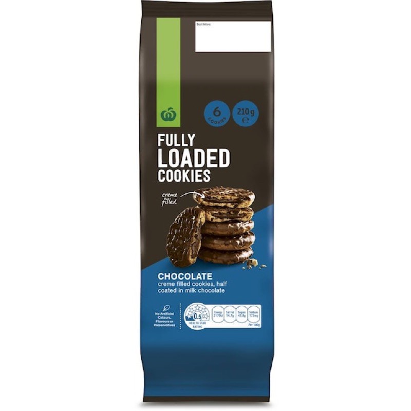 Woolworths Fully Loaded Cookies Chocolate/Salted Caramel - 210g ...