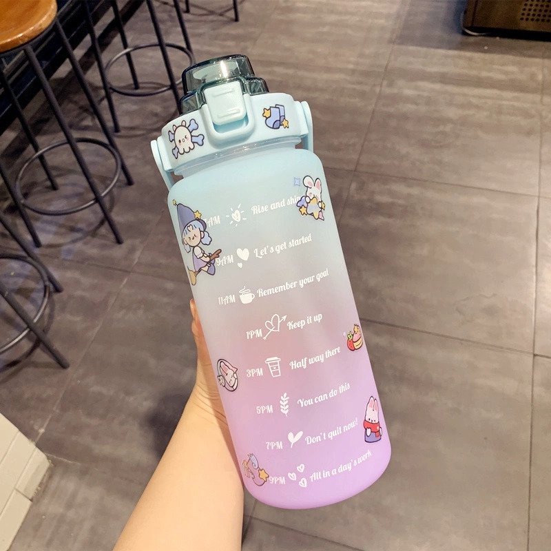 2 Liter Water Bottle with Time Scale to Drink Water | Shopee Malaysia