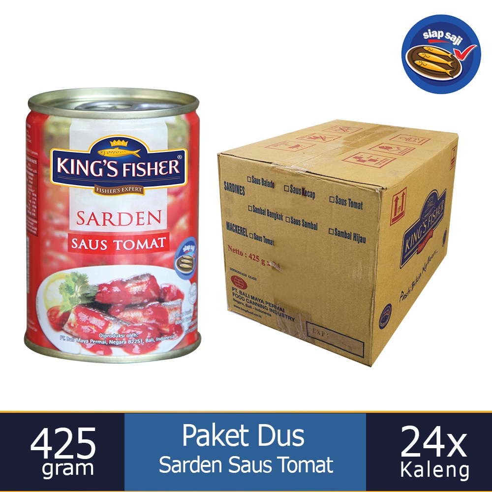 MyHomey Package 1 box 24pcs King's Fisher Sardines in tomato sauce 425g ...