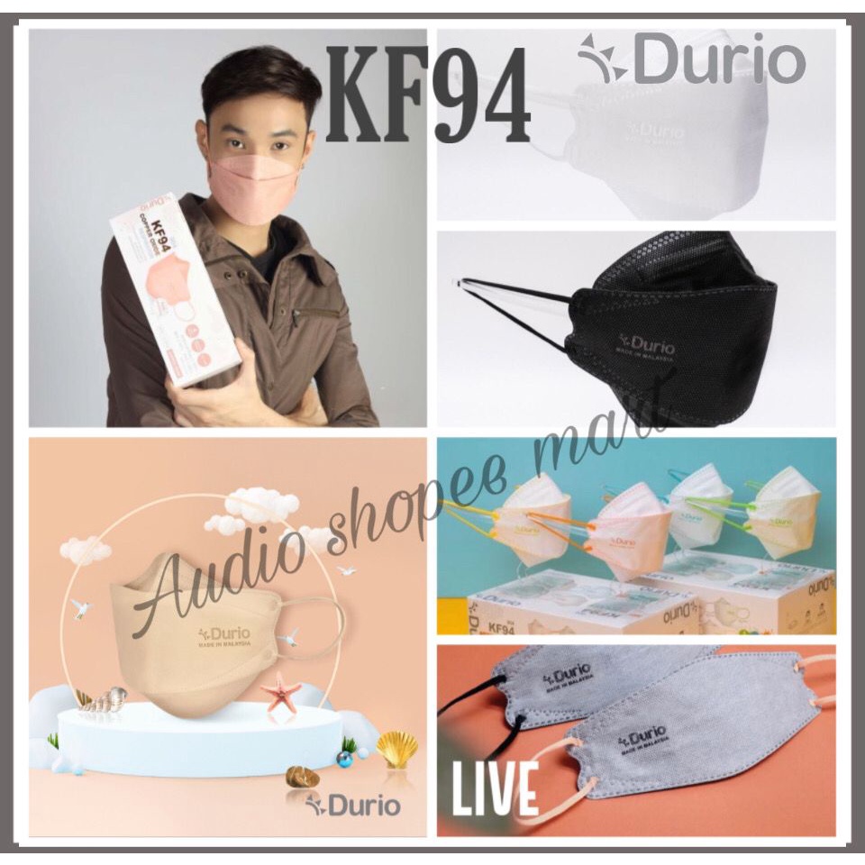 Durio KF94 Respirator Surgical Face Mask Black / White / Copper Oxide ...