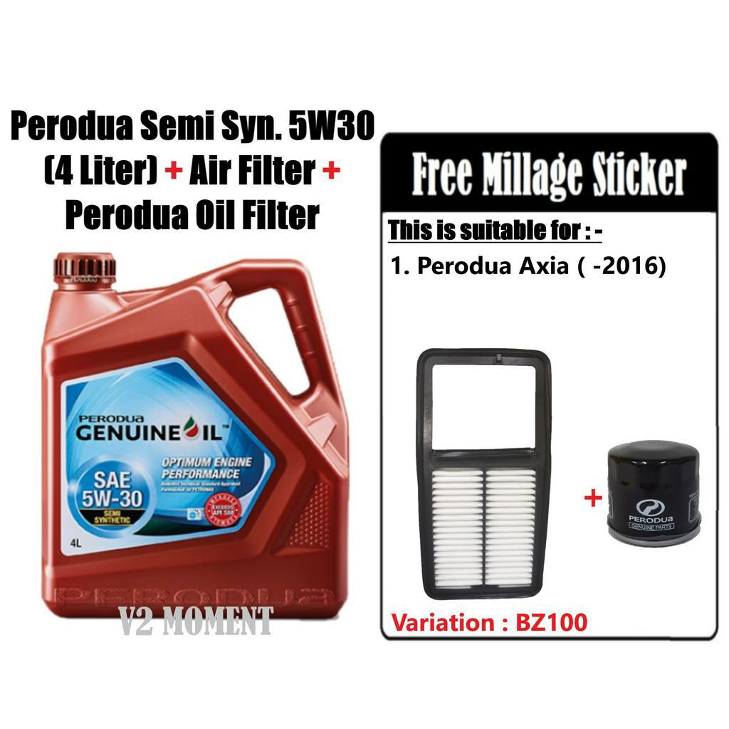 Perodua Semi Synthetic Engine Oil SAE 5W-30 4L + Perodua Oil Filter ...