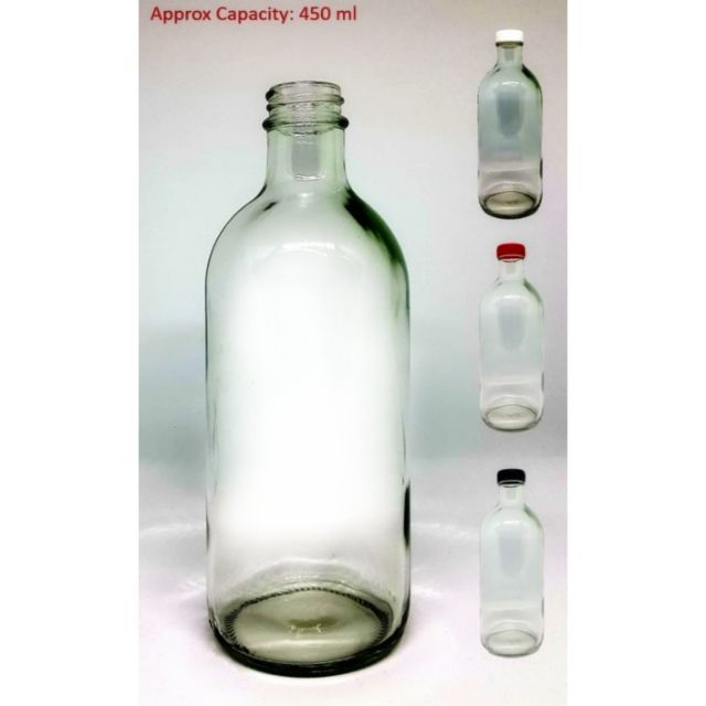 High Quality Transparent Glass Bottle 玻璃瓶 Botol Kaca 450ml / 500ml ...