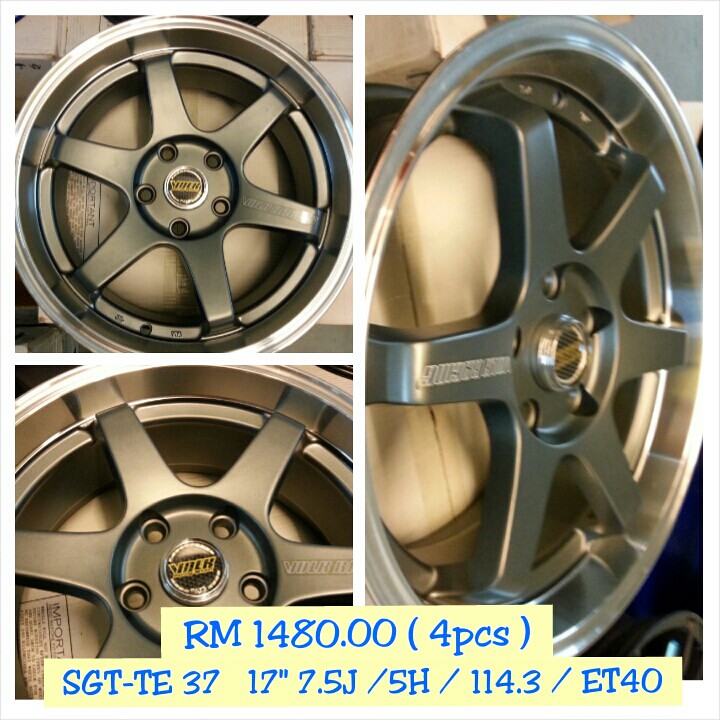 Alloy Rim Wheel 17" SGT-TE37 GRAY 7.5J / ET40 / 5H 114.3( 1pcs ...