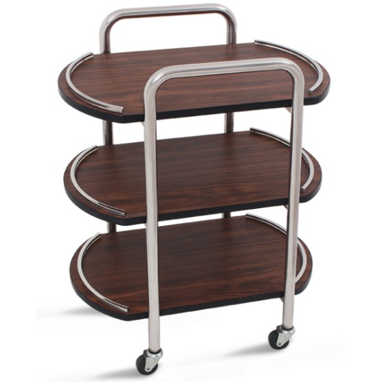 🛒 THREE-LAYER DINING TROLLEY Wooden Kitchen Tea Car Food Serving Table ...