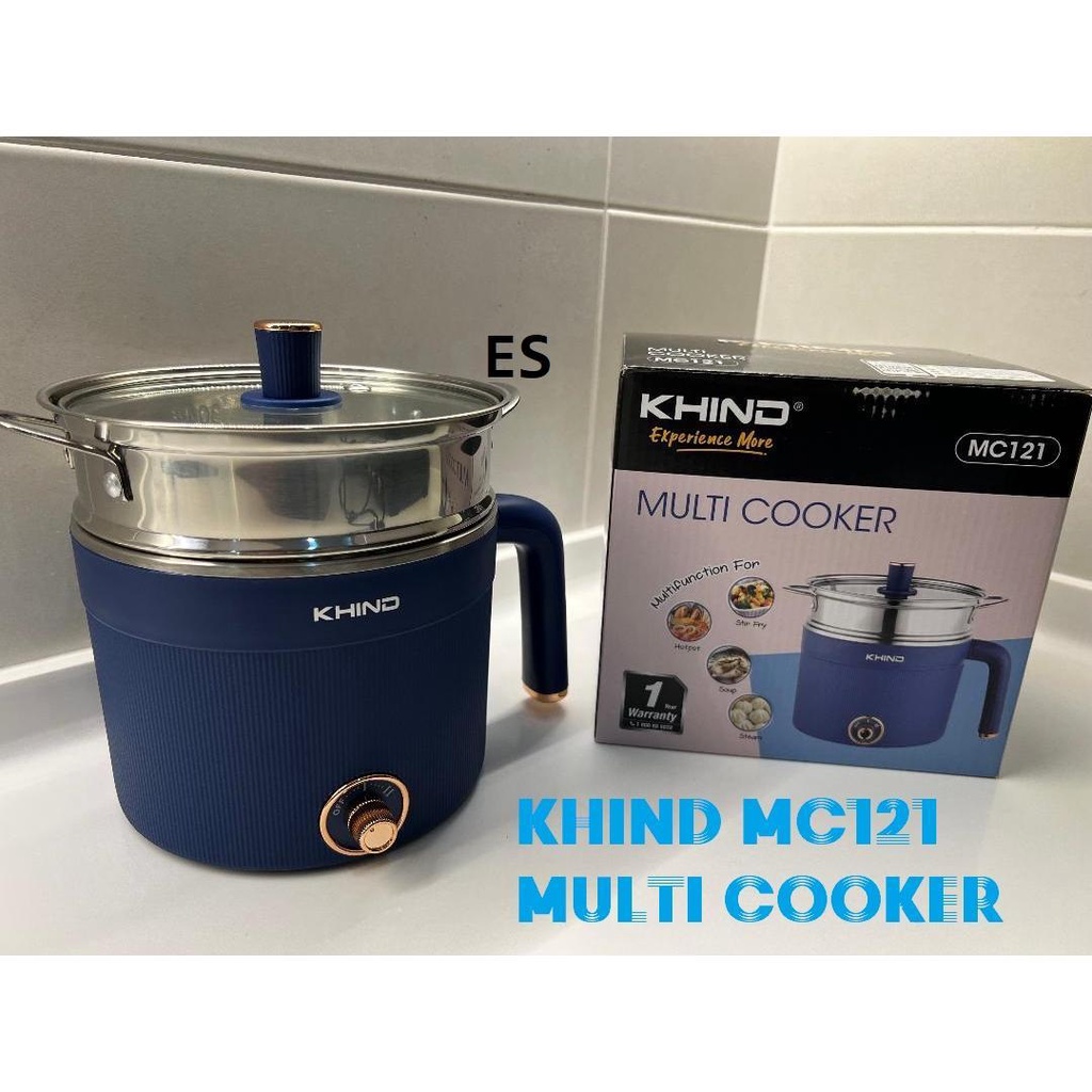 Khind Multi Cooker MC121 Stainless Steel Steamer Hotpot Steam Soup ...