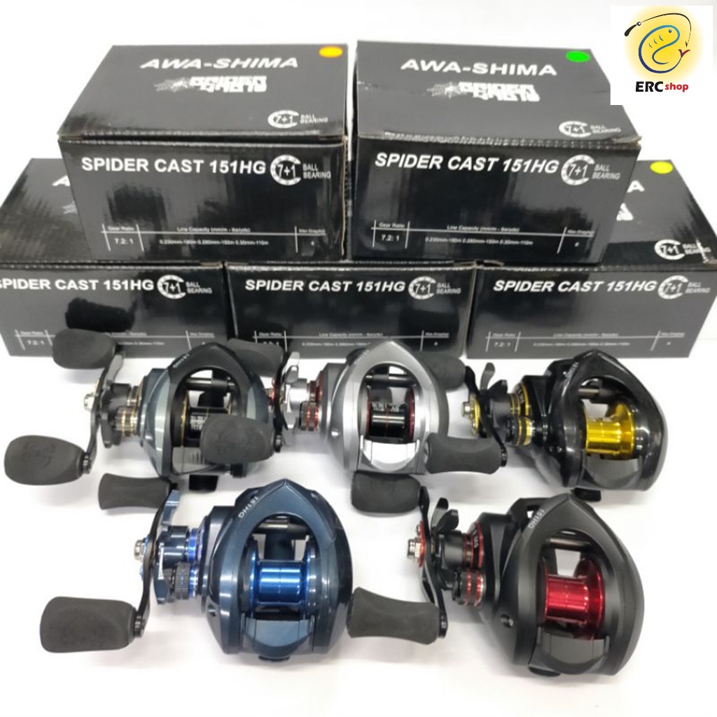 2022 NEW AWASHIMA Spider Cast 151HG BC Fishing Reel | Shopee Malaysia